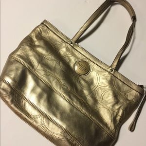 Coach | Bags | Beautiful Gold Coach Purse In Perfect Condition | Poshmark